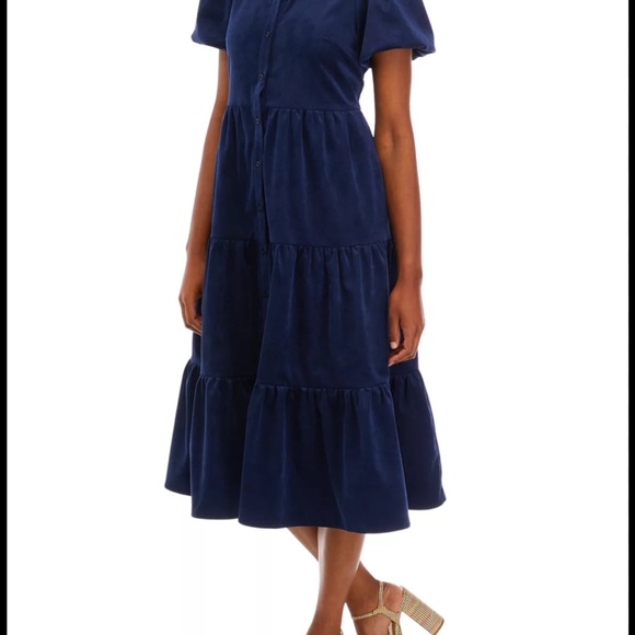 crown & ivy | Dresses | Crown Ivy Deep Blue Midi Dress | Poshmark